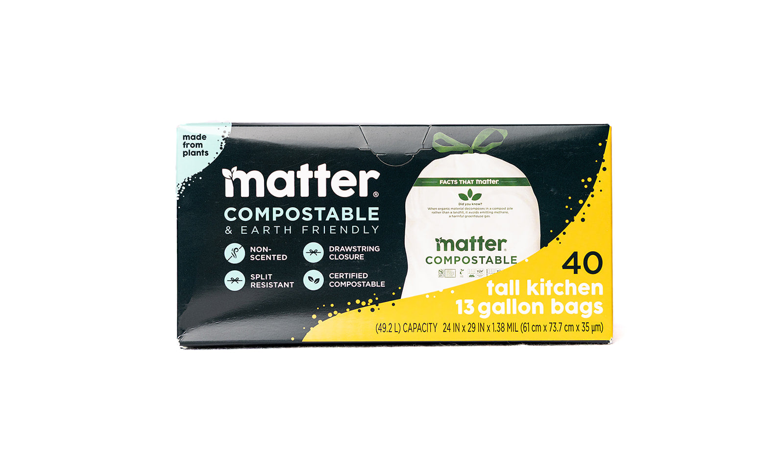 Matter Compostable Tall Kitchen 13-Gallon Bags - 40 Count – Shop Matter ...
