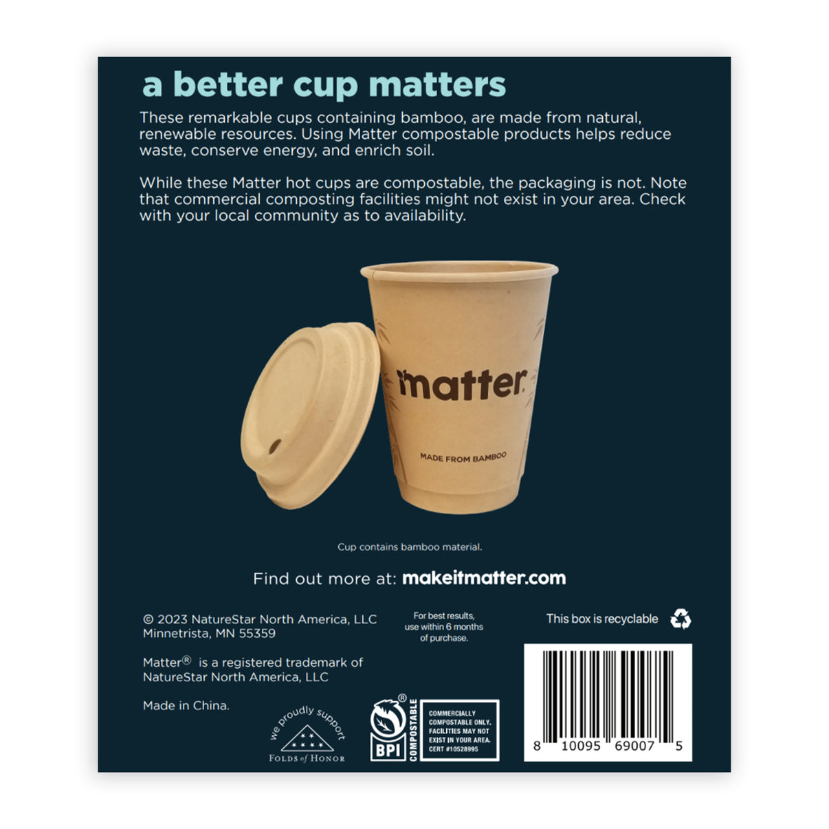 Matter Compostable Hot 12oz Cups with Lids - 10 Count – Shop Matter ...