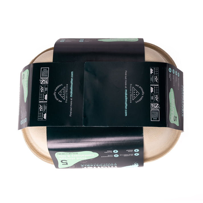 Matter Compostable Food Storage 37oz Containers with Lids - 5 Count ...